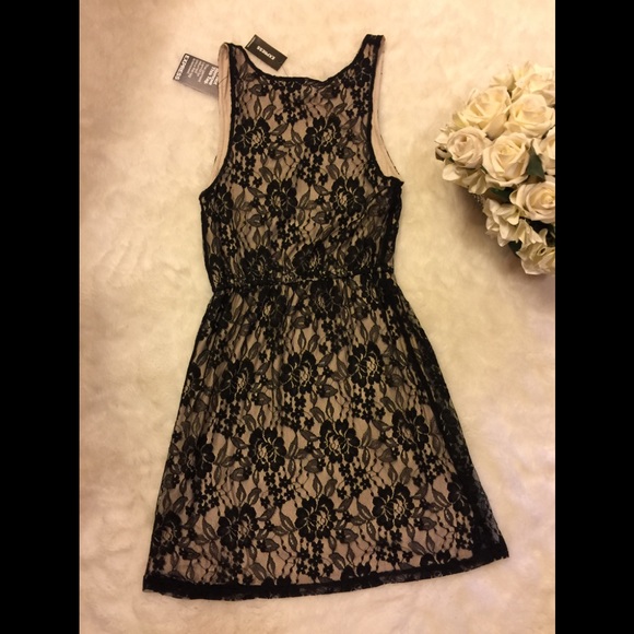 Express | Dresses | Nwt Black Express Lace Dress | Poshmark